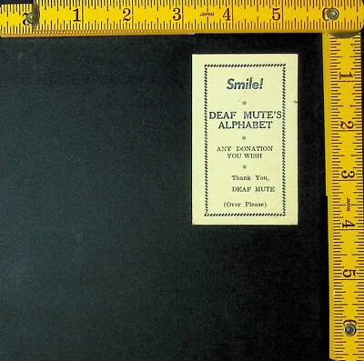 VINTAGE - Deaf Mute Sign Language - Business Card | eBay