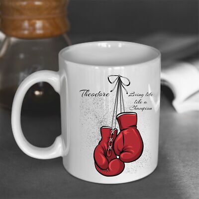 Personalised Boxing Mug Gloves Fight Night Boxing Lovers Gift Coffee ...
