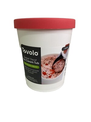Tovolo Sweet Treat Ice Cream Tub Pink Lid 1 Quart Container Gelato ...