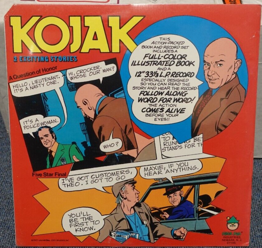 Kojak Book & Record Set Peter Pan LP Record Telly Savalas 1977 New ...