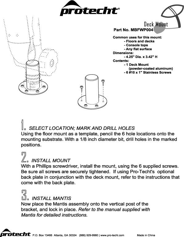 Pro-Techt Mantis Deck Mount | eBay