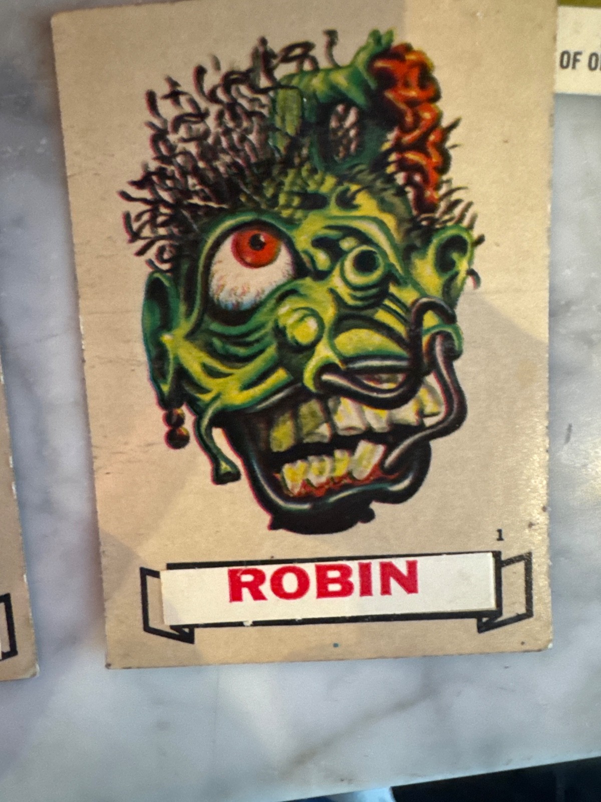 Vintage Ugly Monster Topps Sticker Card 1965 Basil Wolverton art #1 ...