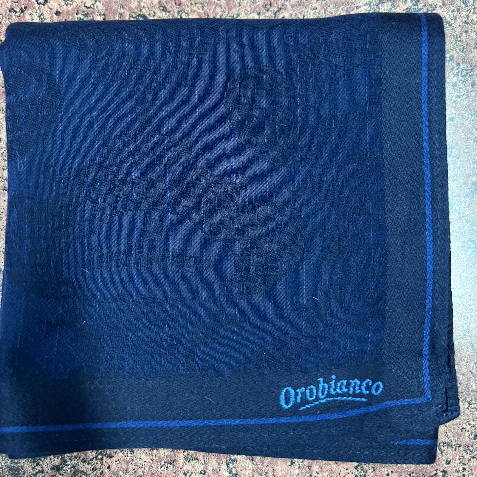 MAN HANDKERCHIEF COTTON POCKET SQUARE19" CLASSIC PAISLEY NAVY BLUE ...