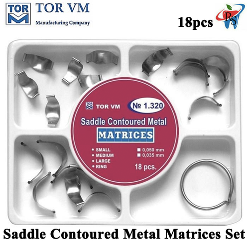 18pcs Dental TOR VM Saddle Contoured Metal Matrices Set With Ring Kit ...