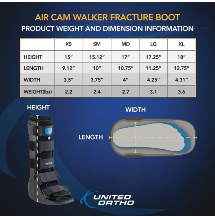 United Ortho Air Cam Walker Size Small Fracture Boot for Foot & Ankle ...