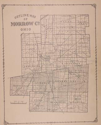1901 Plat / County Map ~ OUTLINE of MORROW COUNTY, OHIO (14x16)-#01 | eBay