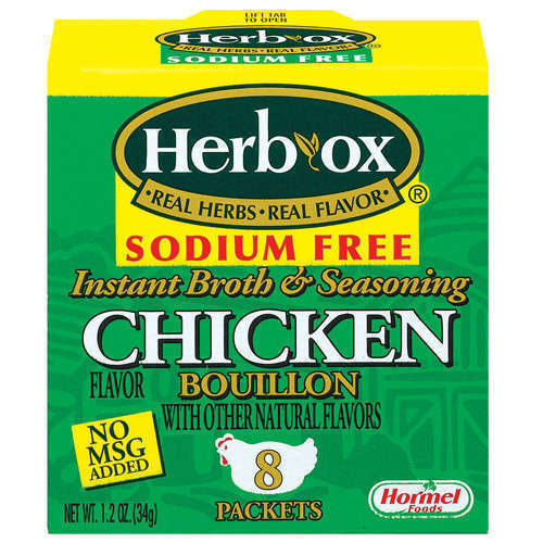 Herb-Ox Instant Broth & Seasoning Sodium Free Chicken Bouillon Packets ...