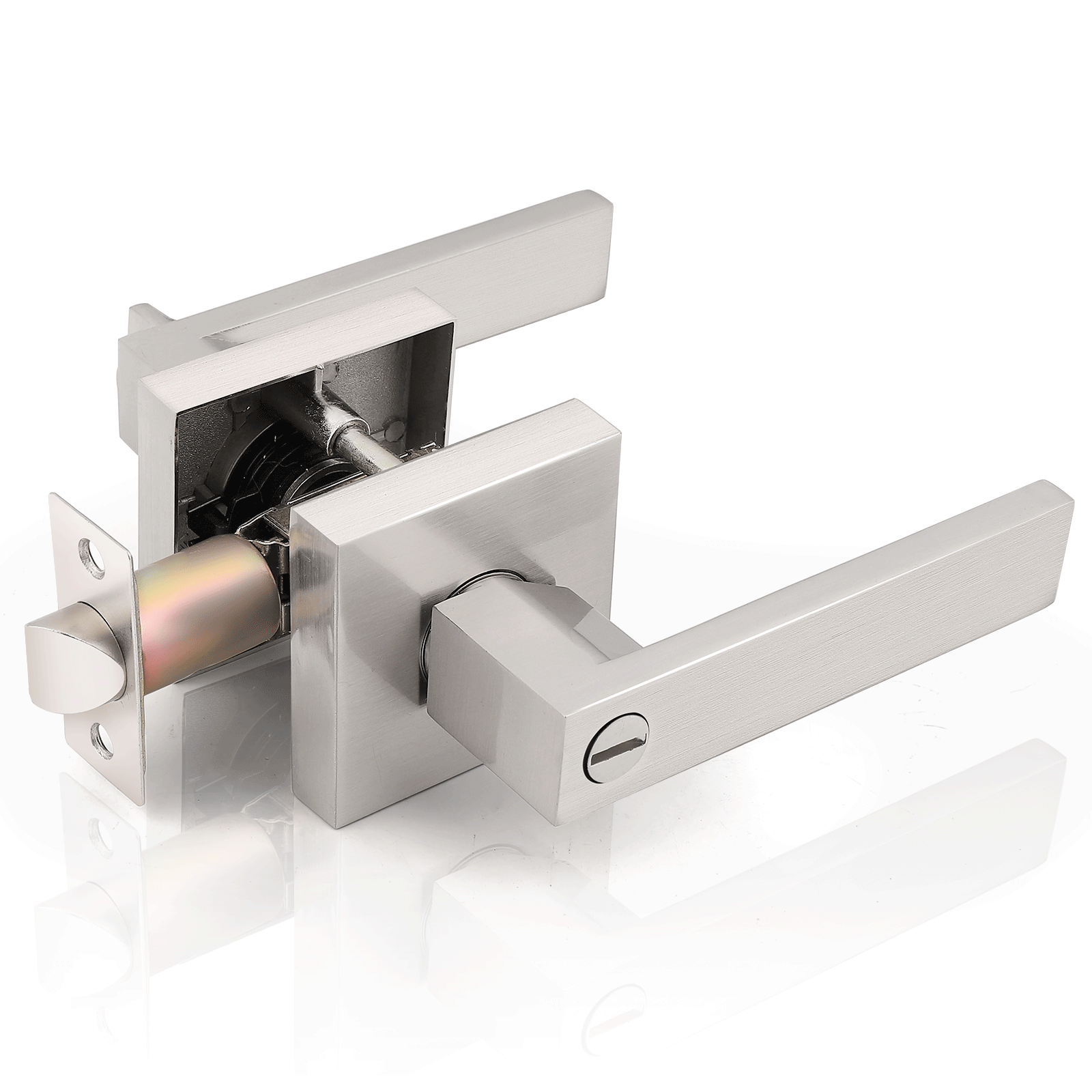 Heavy Duty Square Privacy Door Lever Passage Dummy Door Handle Entry ...