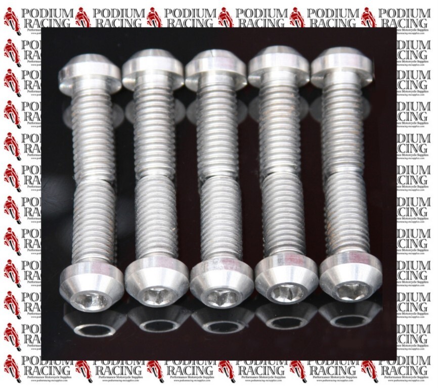 DUCATI 1199 PANIGALE TITANIUM FRONT DISC BOLTS SILVER (SET OF 10 BOLTS ...
