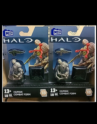 2 Mega Construx Halo Heroes Series 18 HUMAN COMBAT FORM Brand New Free ...