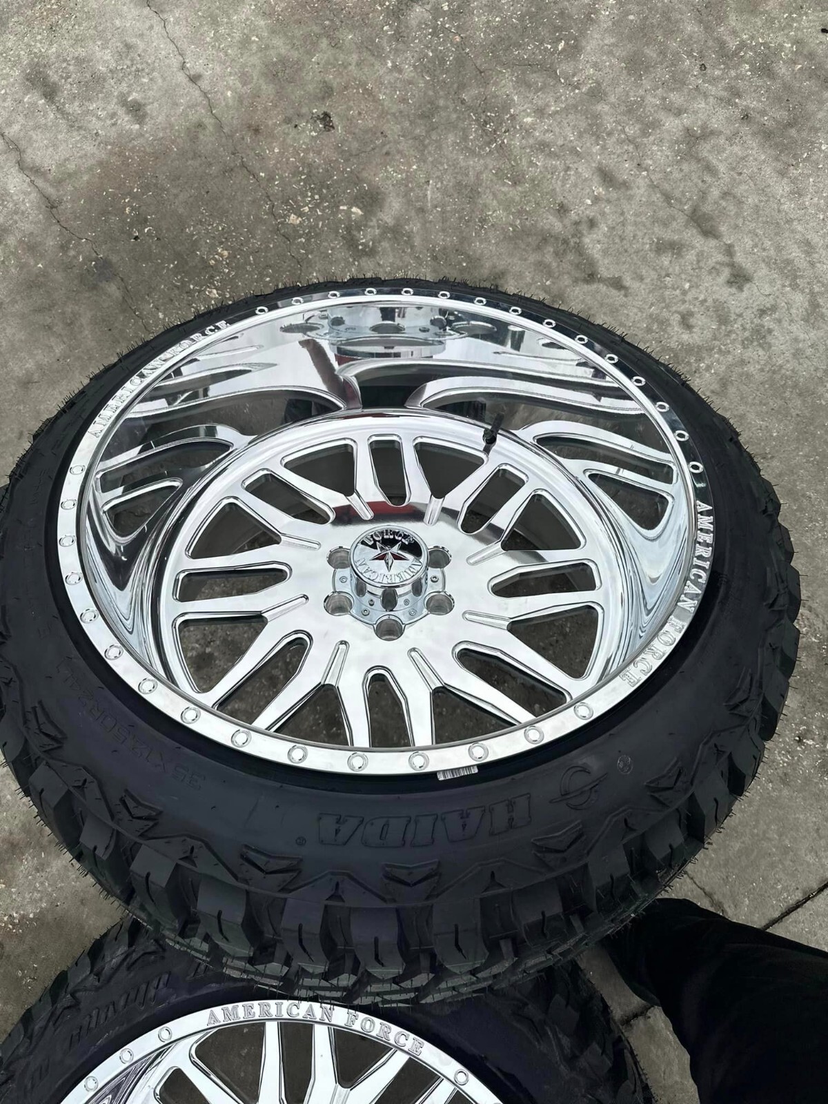 4 NEW 22X12 AMERICAN FORCE REDD POLISH WHEELS W/35125022 TIRES 6X135 ...