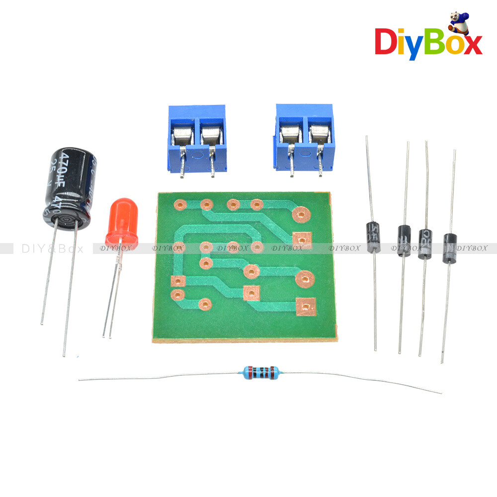 DIY IN4007 Bridge Rectifier AC DC Converter Full Wave Rectifier Circuit ...