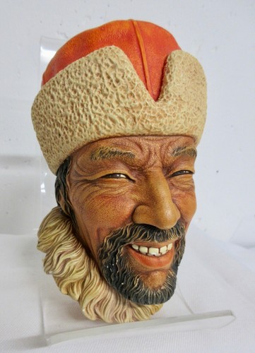 Vintage BOSSONS CHALKWARE HEAD Made England Hand Painted HIMALAYAN Man ...