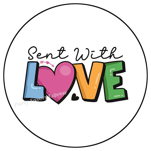SENT WITH LOVE MAIL ENVELOPE SEALS LABELS STICKERS PARTY FAVORS | eBay