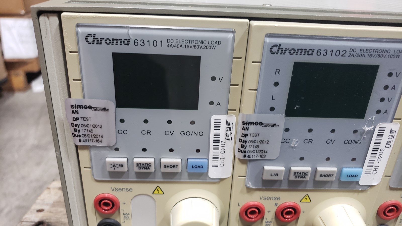 CHROMA 6314 DC LOAD MAINFRAME WITH (3) 63101 80V/30A 63102/6314 DC LOAD ...