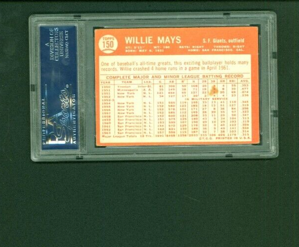 1964 Topps #150 Willie Mays PSA 4 VG-EX Giants HOF | eBay