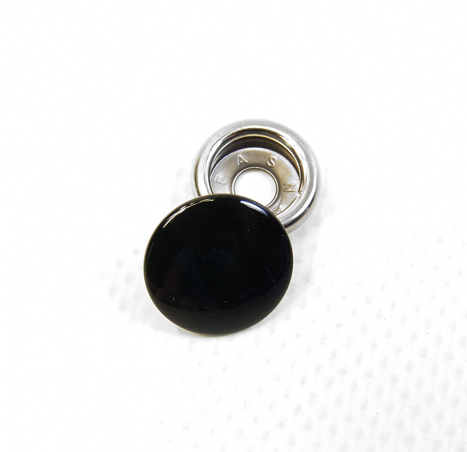 Stainless Steel Snap Fasteners, Black Enamel Finish Cap & Socket Only ...