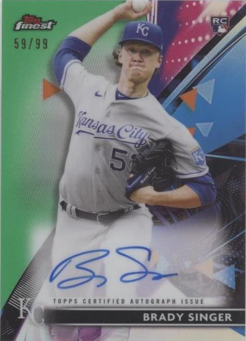 2021 Topps Finest - Finest Autographs Brady Singer #FA-BS Green ...
