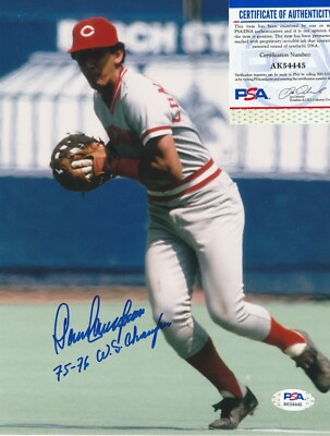 DAVE CONCEPCION CINCINNATI REDS 75-76 WS CHAMPIONS PSA AUTHENTICATED ...