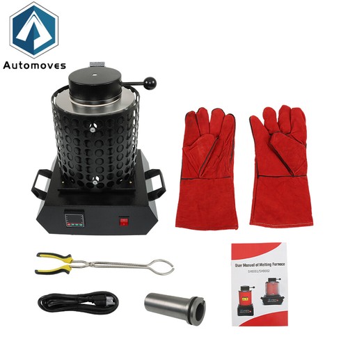 Electric Metal Melting Furnace Forge Kit+Mesh 3KG Crucible For Melt ...