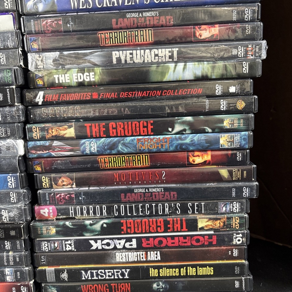 WHOLESALE LOT RESELL DVDS HORROR THRILLER TERROR DEAD ALIENS HALLOWEEN ...