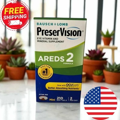 Preservision AREDS 2 / 210 Count Eye Vitamin Mini Soft gels Free fast ...