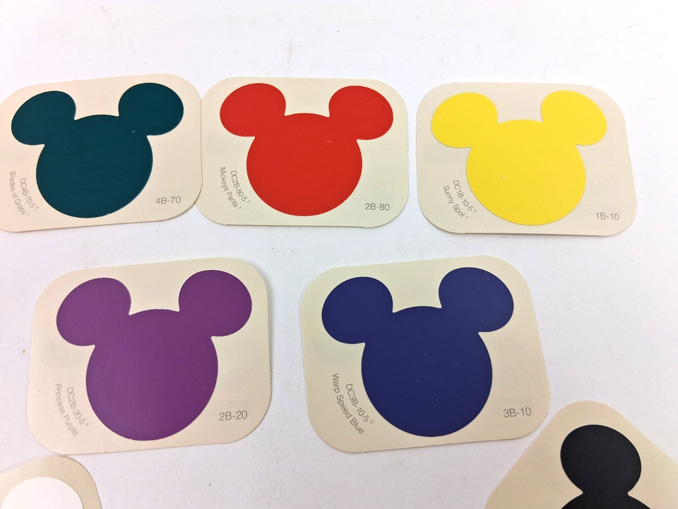 9 Mickey Mouse Ears Swatches Disney Color Paint Sample Lot Behr Junk ...