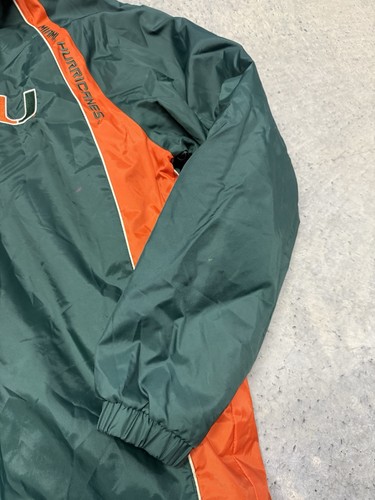 Vintage University Of Miami Hurricanes Sz M Windbreaker Jacket Full Zip ...
