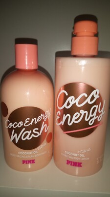 Victoria's Secret Pink Coco Energy Body Lotion & Wash Coconut Citrus ...