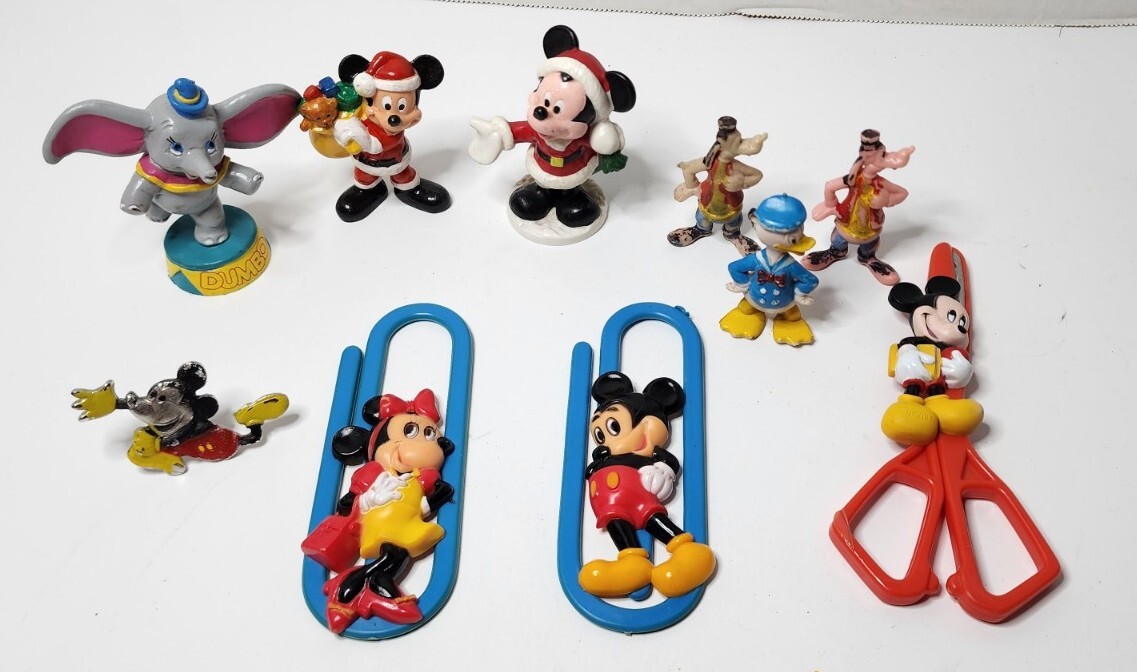 Walt Disney Vintage Mickey Mouse Plastic Paper Clips, figures ...