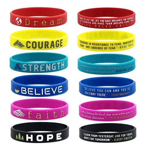 Motivational Silicone Rubber Wristbands Inspirational Bracelet Dream ...