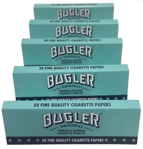 5 Pack Bugler Single Wide 70 mm Cigarette Rolling Papers 250 Leaves ...