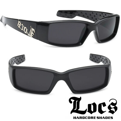 LOCS Rectangular Gangster Black Shades Mens Designer Sunglasses Cholo ...