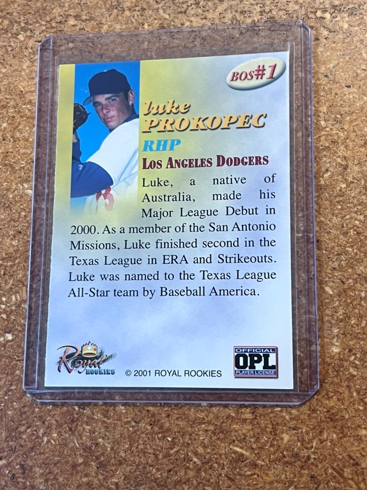 2001 Royal Rookies Boys Of Summer # BOS 1 Luke Prokopec 97/2950 ...