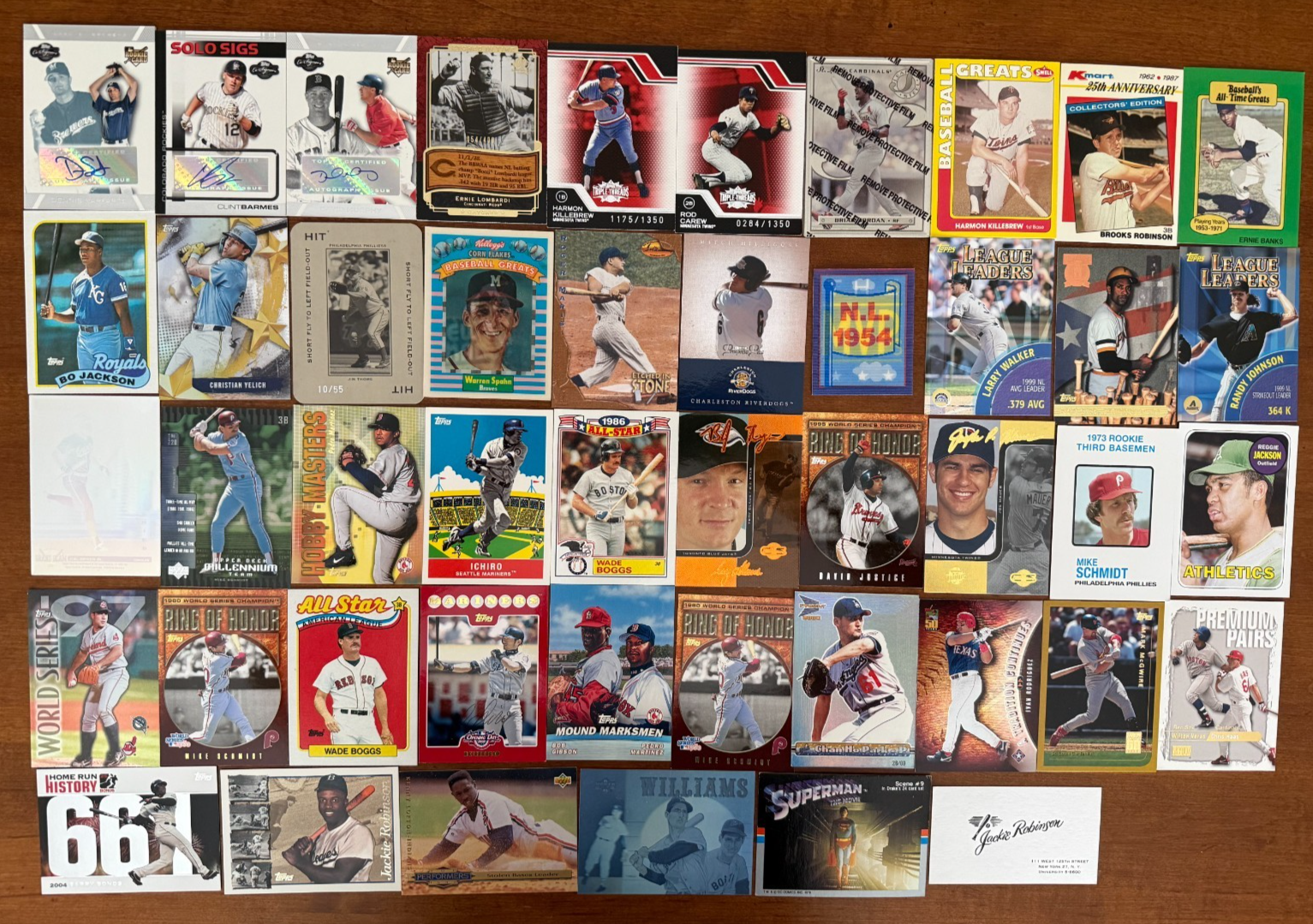 Baseball Card Lot (45) Autos, Serial #’d, Inserts, Stars Ichiro Boggs ...