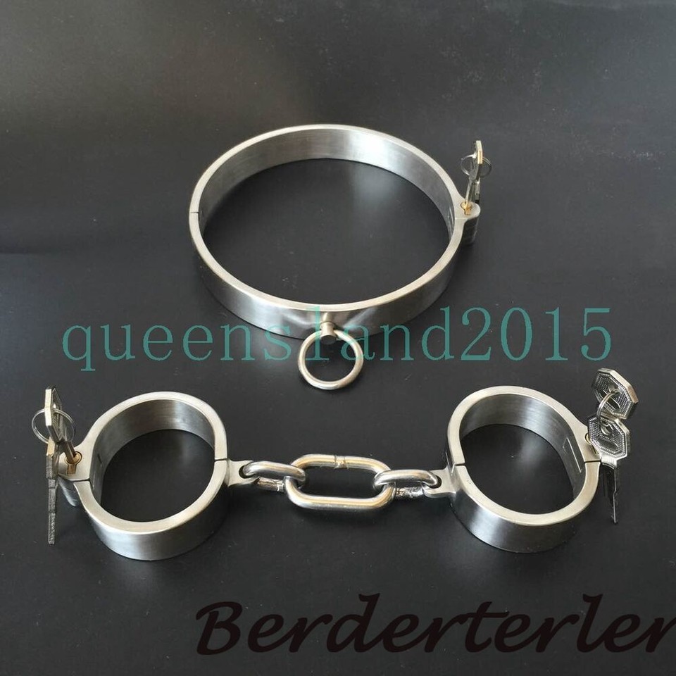 Heavy Duty Handcuff Ankle Neck Collar Cuffs Choker Stainless Steel ...