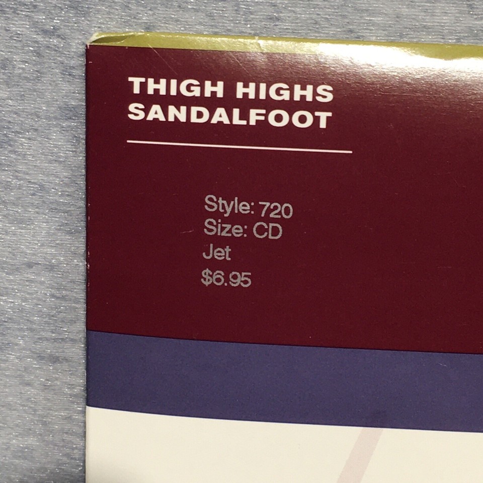 New in Package Hanes Silk Reflections Barely Black Thigh Highs Size CD ...