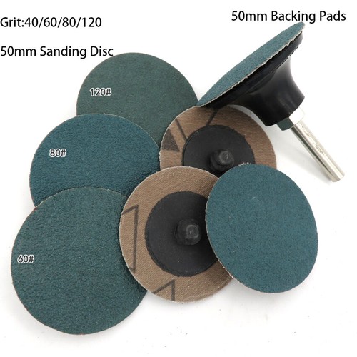 2" 50mm 40-120 Grit Type R Roll Lock Sanding Discs / Backing Pads ...