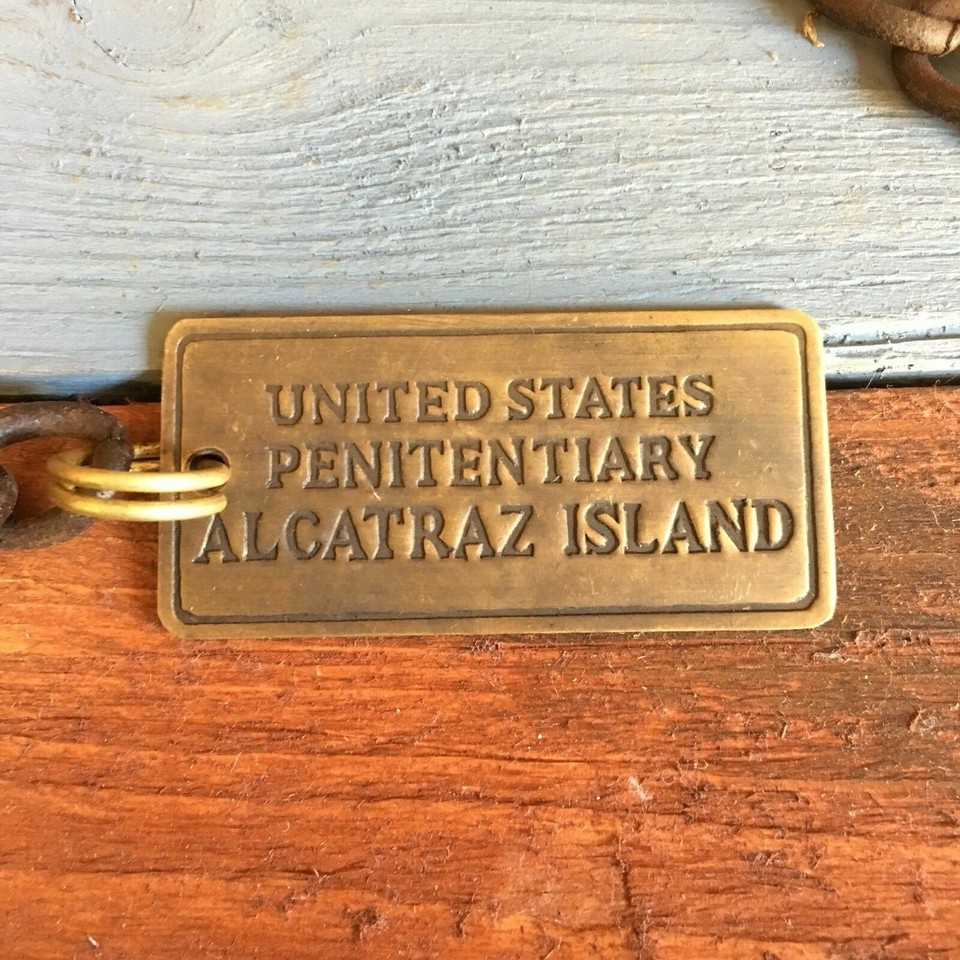 Alcatraz Island Prison Guard Iron Cell Key, Tag & Solid Brass Whistle ...