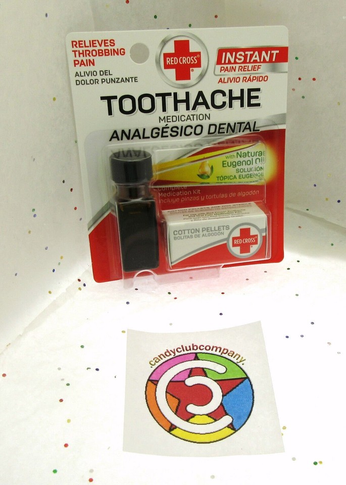 Red Cross Toothache Medication Kit ~ Instant Pain Relief ~ Eugenol Oil ...