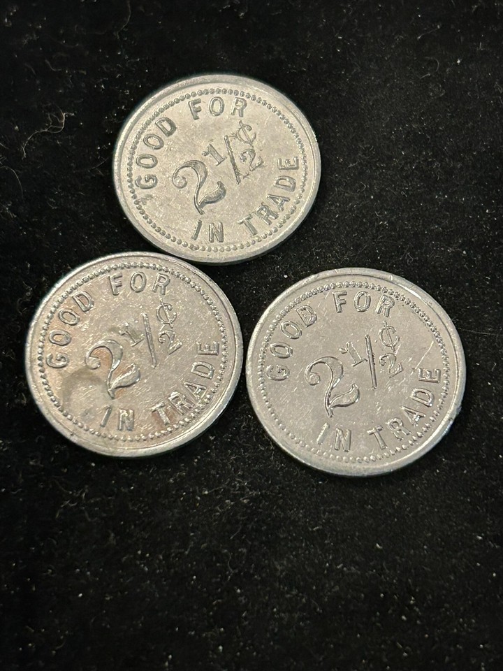 lot of 3 Bowling Green Kentucky Trade Tokens Burt's Pool Room 2.5c ...