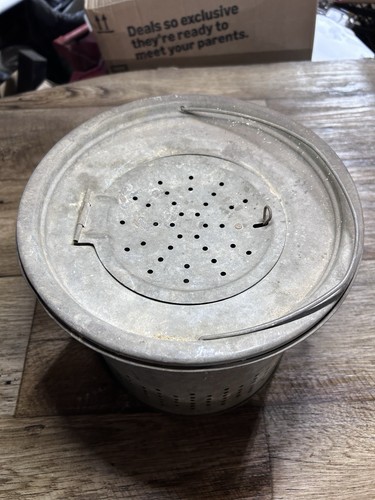 Vintage weathered Galvanized metal bait minnow pail Without bucket | eBay