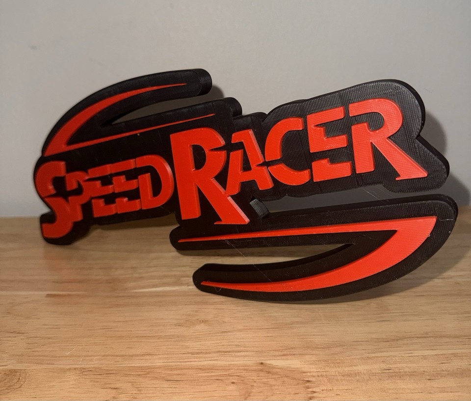 Speed Racer 3D Sign Logo Shelf Fan Art Wall Display Racing Cartoons ...
