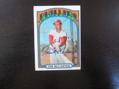 1972 Topps # 139 Tim McCarver Autograph Signed Auto Card JSA Phillies ...