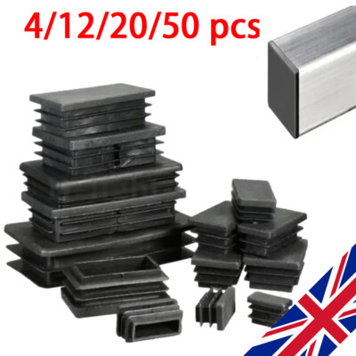 Square End Caps Plastic Tube Inserts Bungs Blanking Plugs Box Section ...