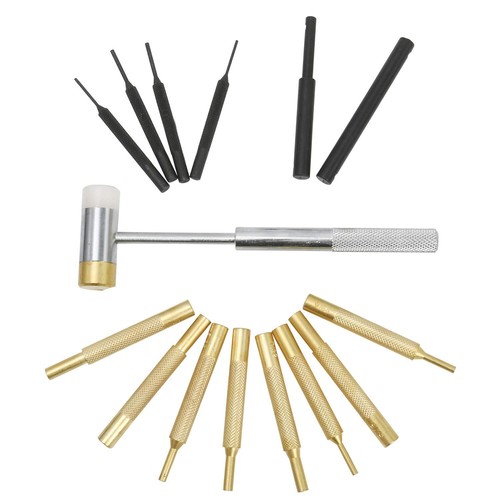 15 Pack Brass Gunsmith Punch Set w/ Detachable Hammer Steel Composite ...