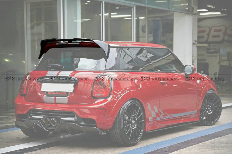 For Mini Cooper S F56 Carbon + FRP Unpainted Rear Trunk Roof Spoiler ...