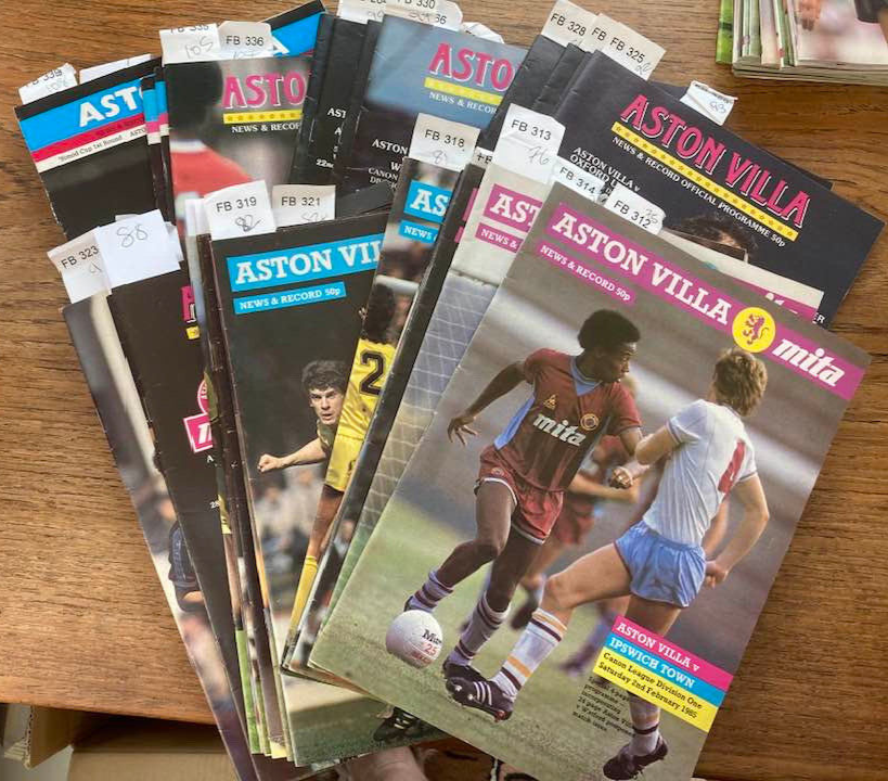 Massive Aston Villa Football Programme Collection – 190 Programes (1982 ...