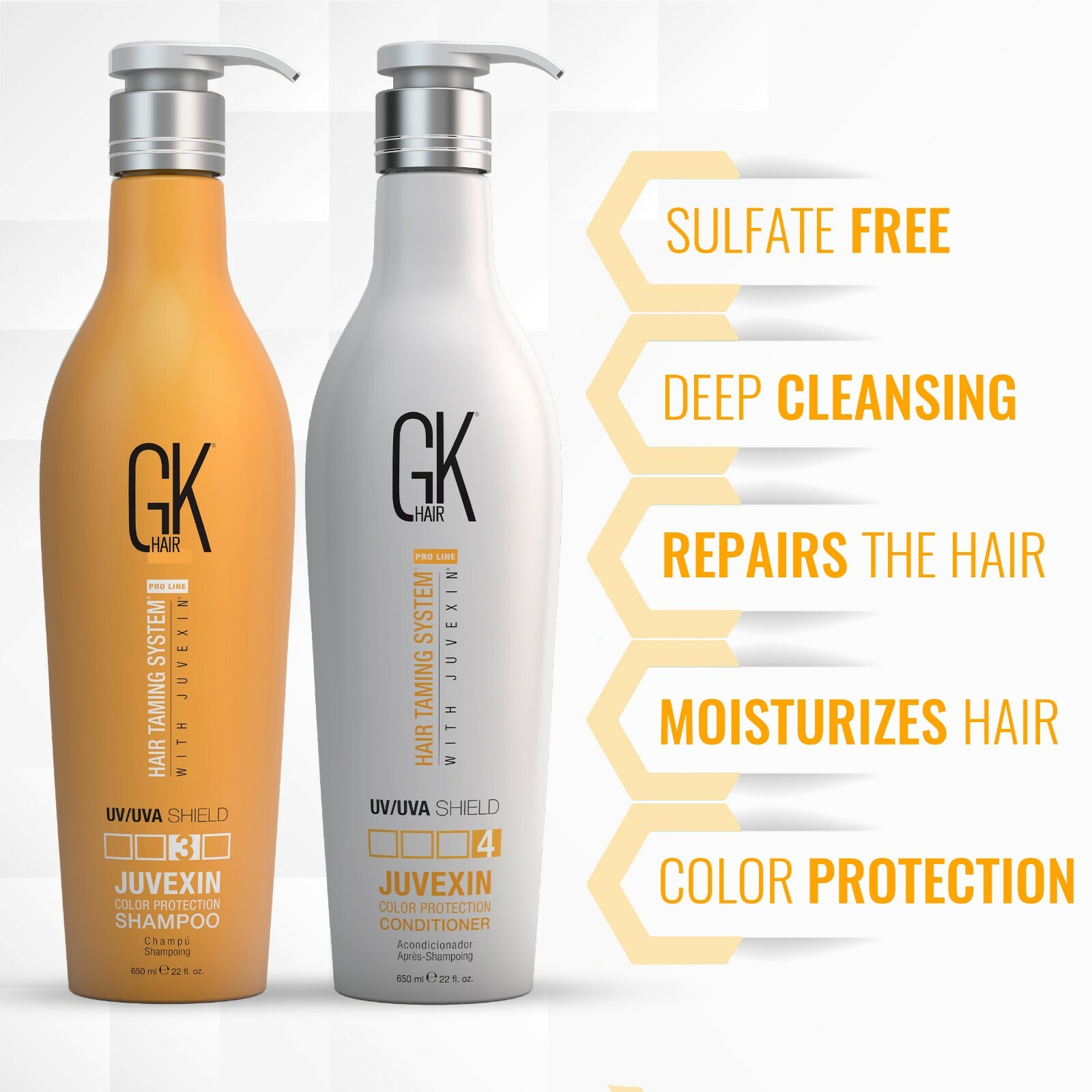 GK HAIR Care Shield Shampoo and Conditioner Set For Styling Dry Split ...