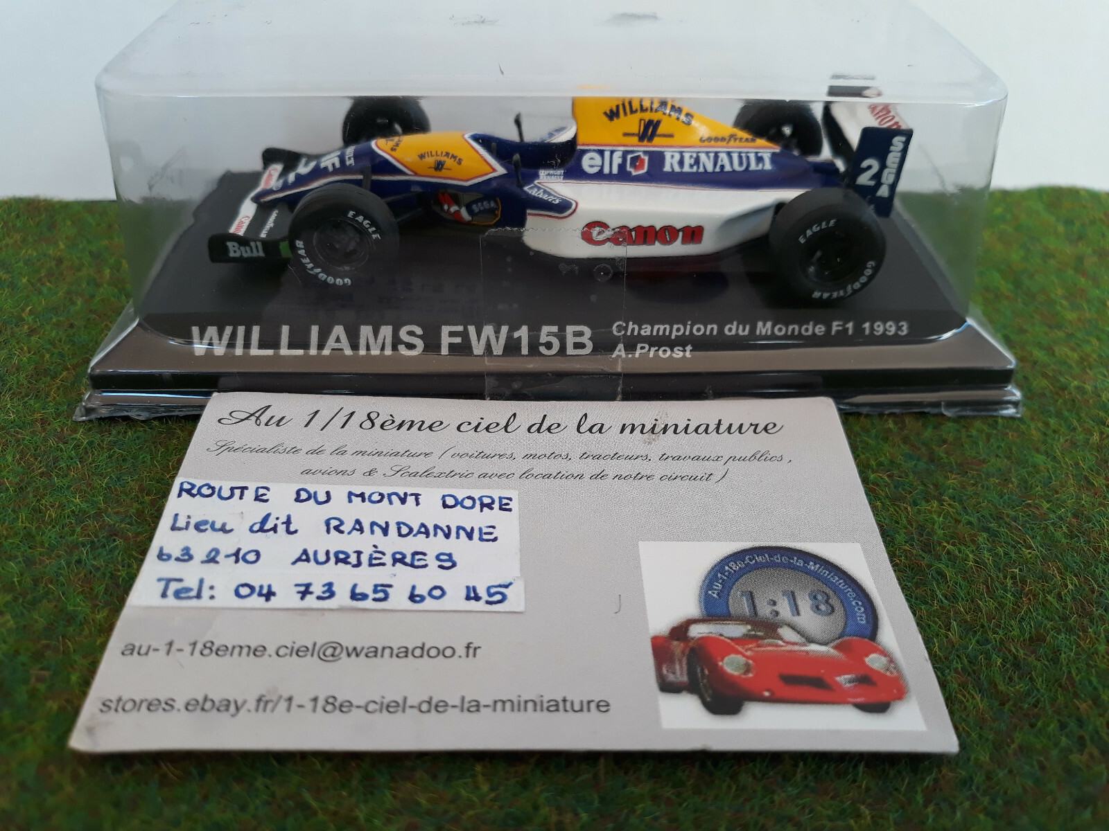 F1 WILLIAMS Renault FW15B PROST champion monde 1993 Elf Canon 1/43 ...